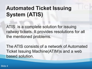 Railway Ticket Issuing System (Online) | PPTX