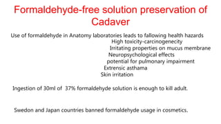 Animal cadaver preservation BY DR.Umesh K Honnatti | PPTX