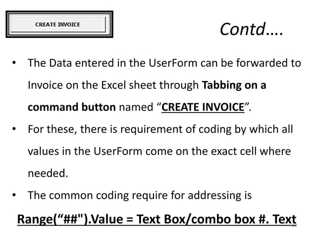 Sales invoice VBA excel user-form | PPTX | Computer Software and ...