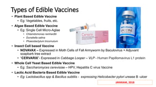 Vegetables as Edible Vaccines | PPTX