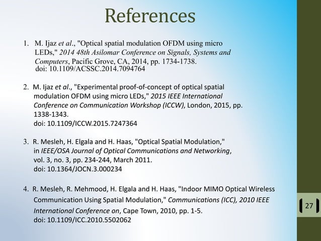 Optical Spatial Modulation Ofdm Using Micro Leds Ppt