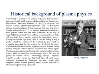 PLASMA PHYSICS AND ITS APPLICATION | PPTX