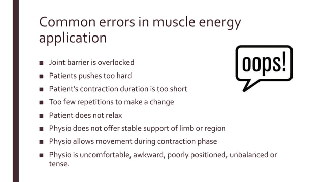 Introduction to muscle energy techniques (METs) | PPTX | Physical ...