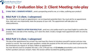FINAL VERSION DAY 1 Prospection and Preparation for Role Play to Email ...