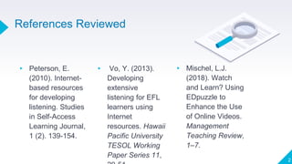 ICT-Based Resources for Learning and Teaching Listening | PPTX