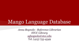 Final version mango language database presentation | PPT