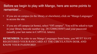 Final version mango language database presentation | PPT