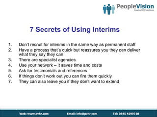 Using Interim Managers Effectively | PPT