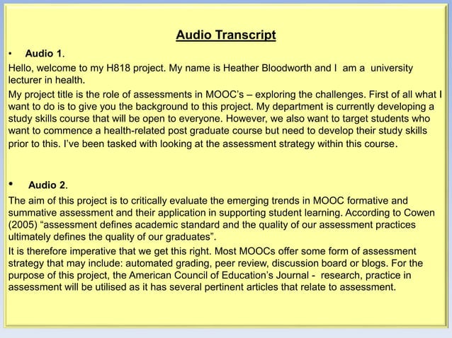 MOOC Assessments | PPTX