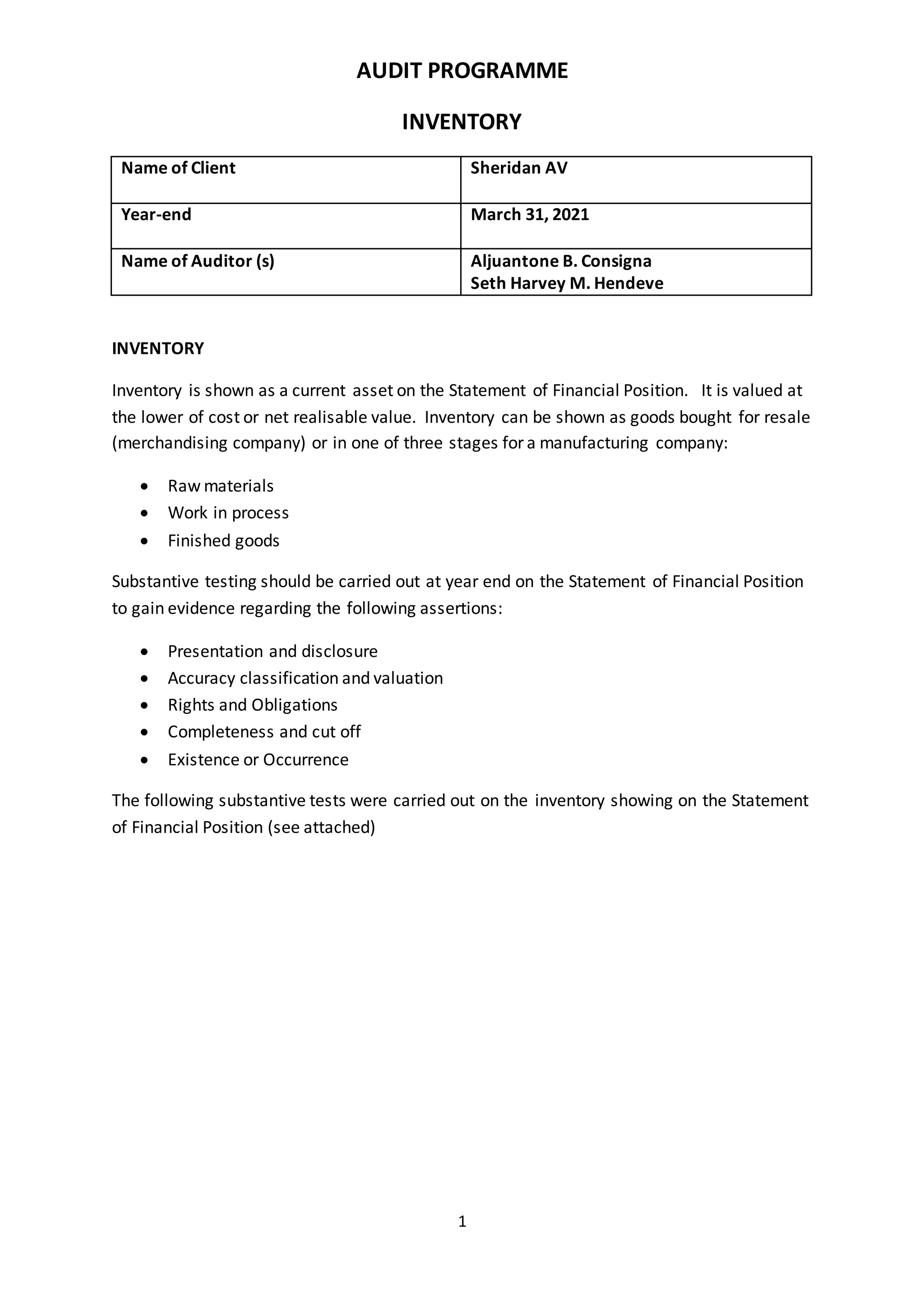 Final visit inventory | DOCX