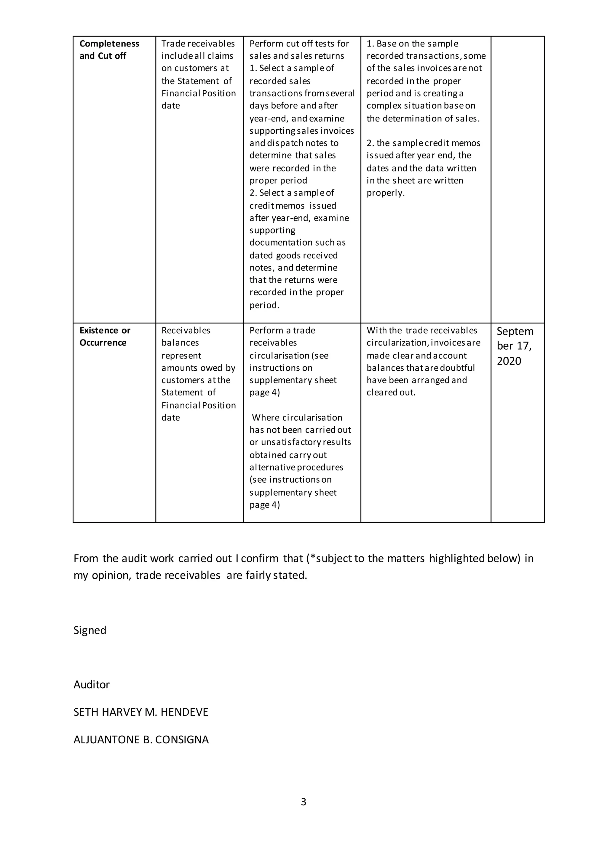 Final visit receivables | DOCX