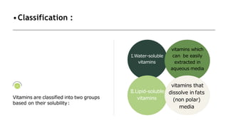 Vitamins biochemistry and deficiency | PPTX