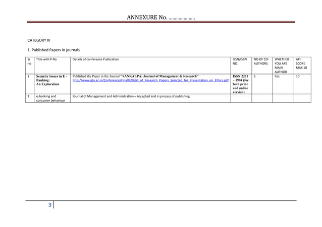 Final vsg annexure | PPT