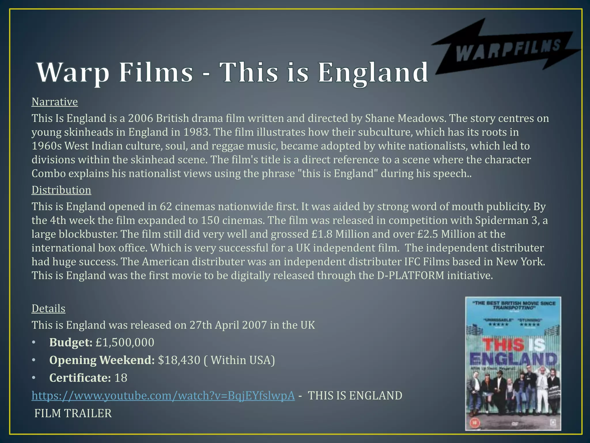 Warp Films and working title films | PPT