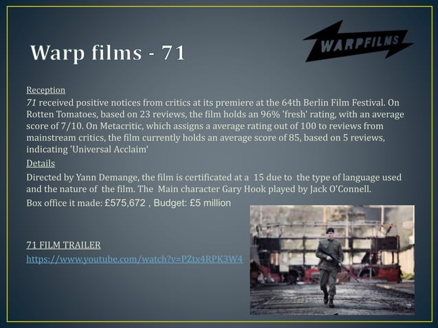 Warp Films and working title films | PPT