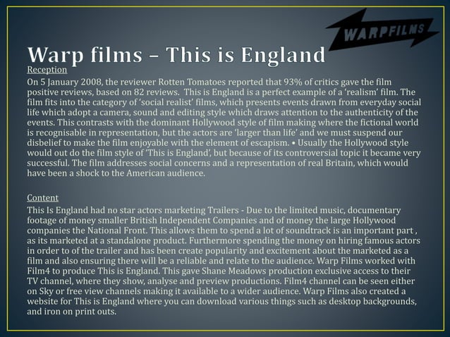 Warp Films and working title films | PPT