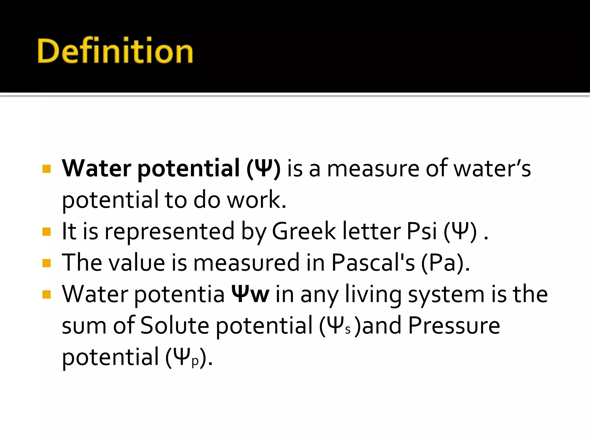 Final water potential | PPTX