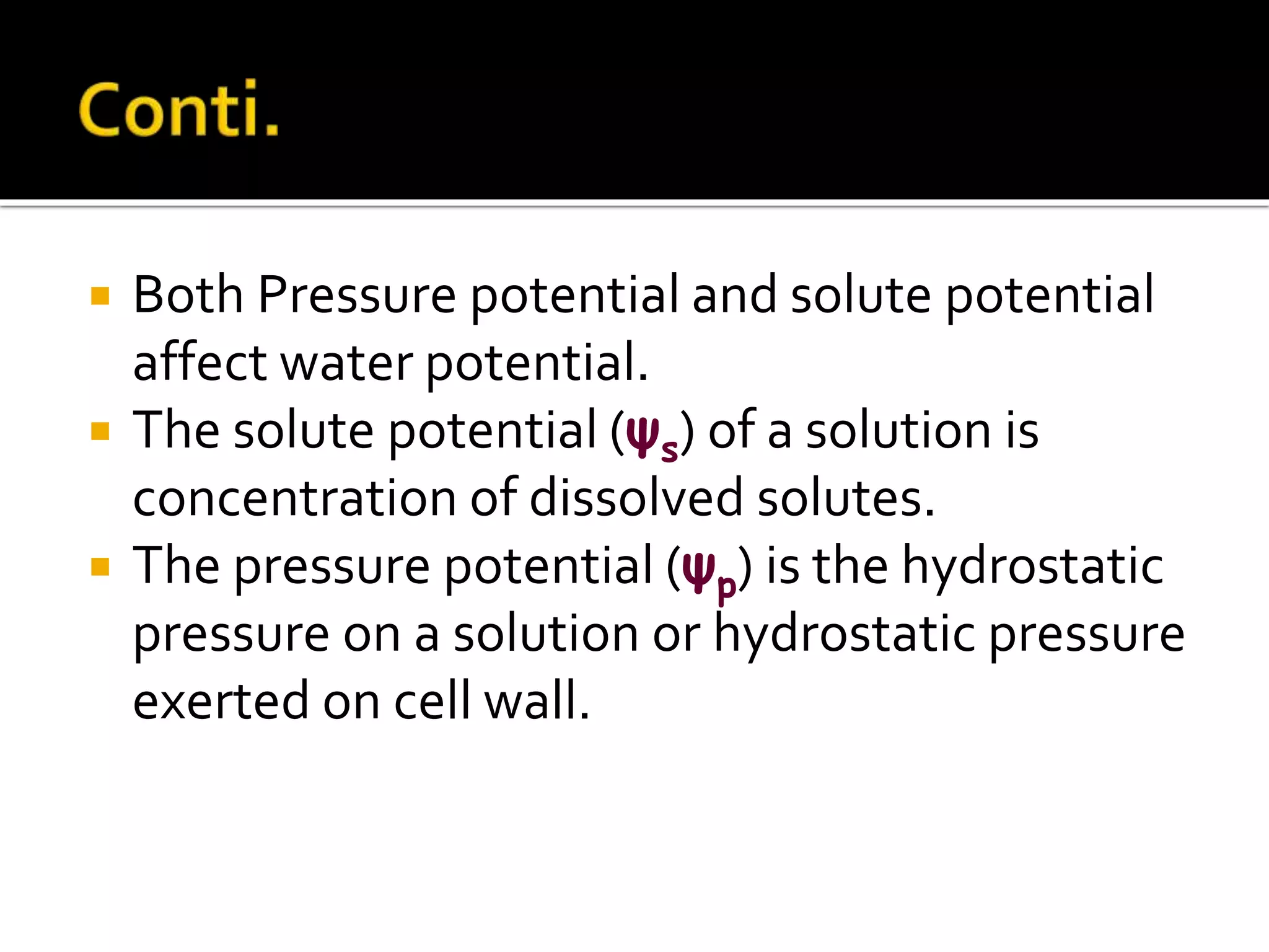 Final water potential | PPTX