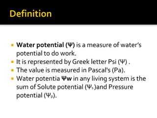 Final water potential | PPTX