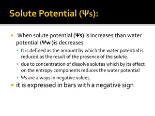 Final water potential | PPTX