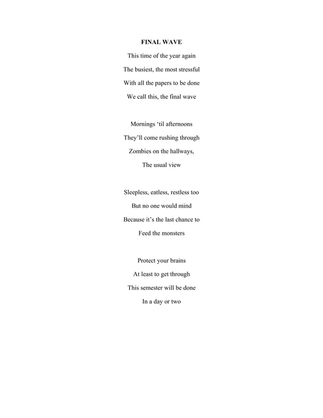 Final wave: a poem | PDF | Free Download