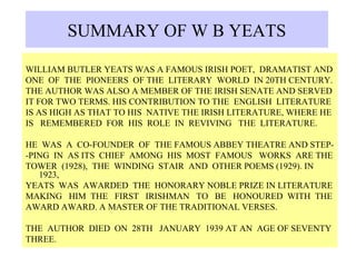 Final wb yeates | PPT