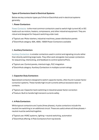 What Is a Contactor? Working Principle, Types, Applications ...