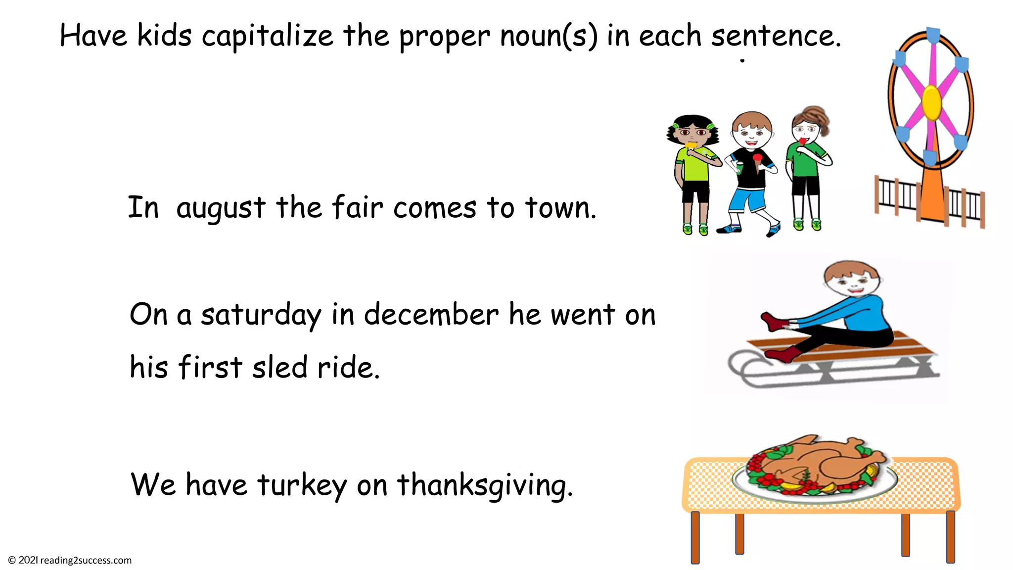 How to Teach Kids When to Capitalize Words: (1) first word of a ...