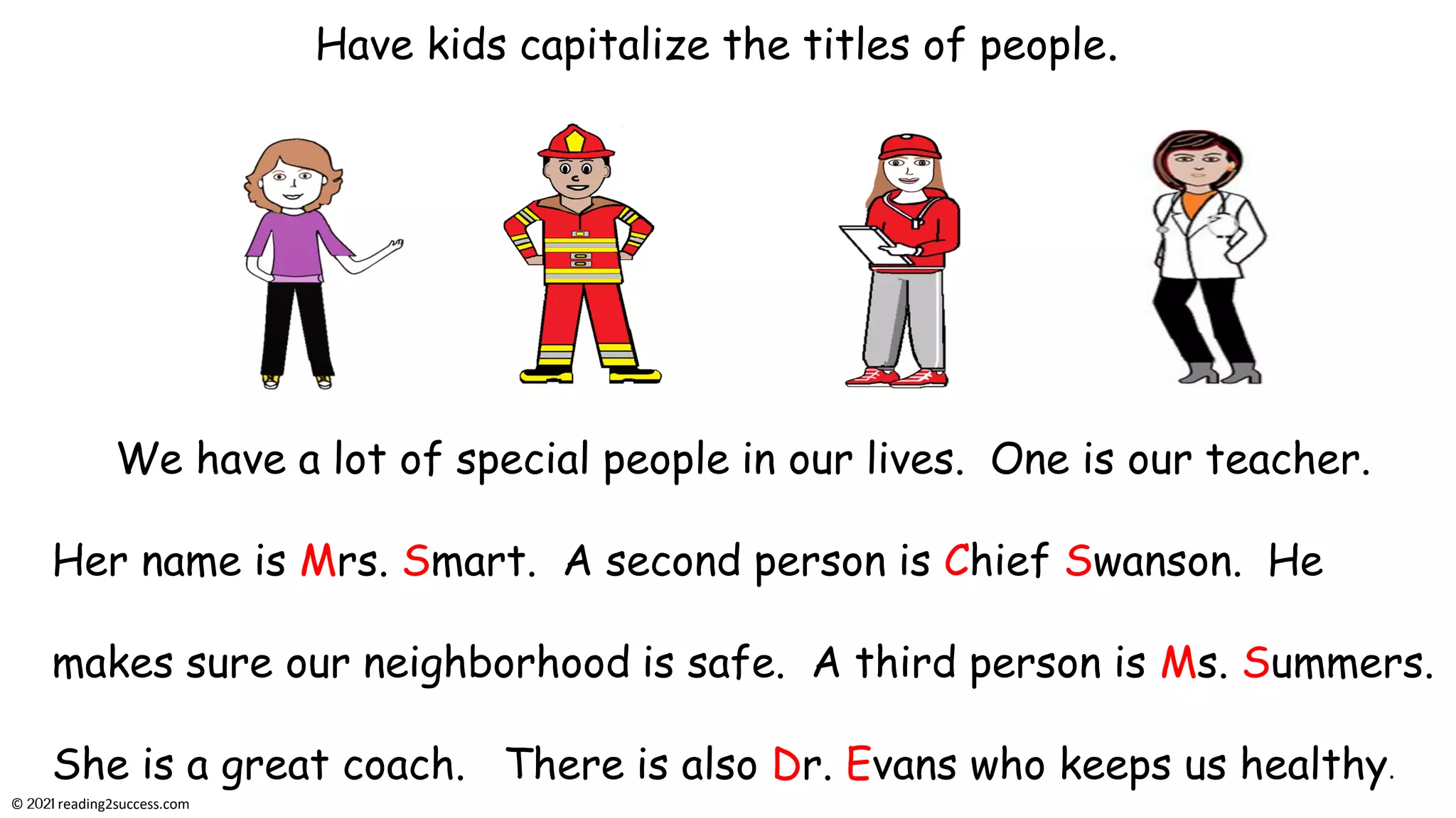 How to Teach Kids When to Capitalize Words: (1) first word of a ...