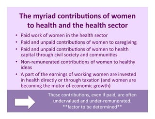 Valuing the invaluable: The contribution of women to the health sector ...