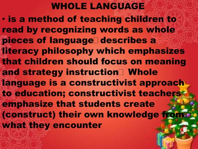 Final whole language approach | PPTX | Education