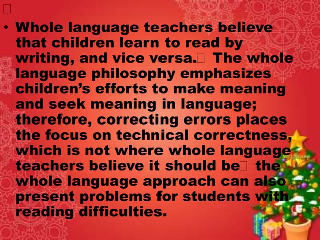 Final whole language approach | PPTX | Education