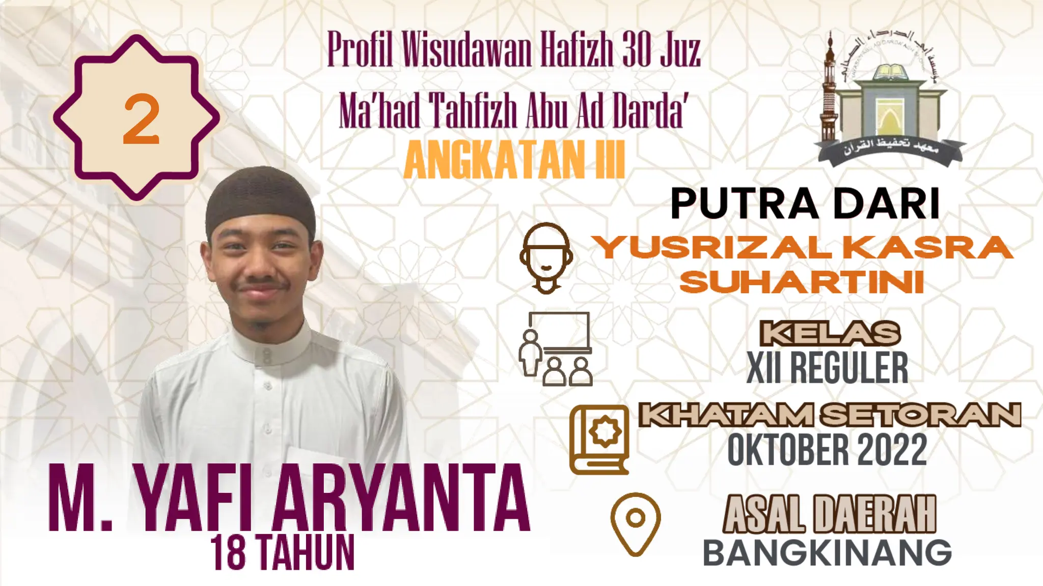 FINAL WISUDA24 TAHFIZ 2024 Mahad Au Darda | PPT