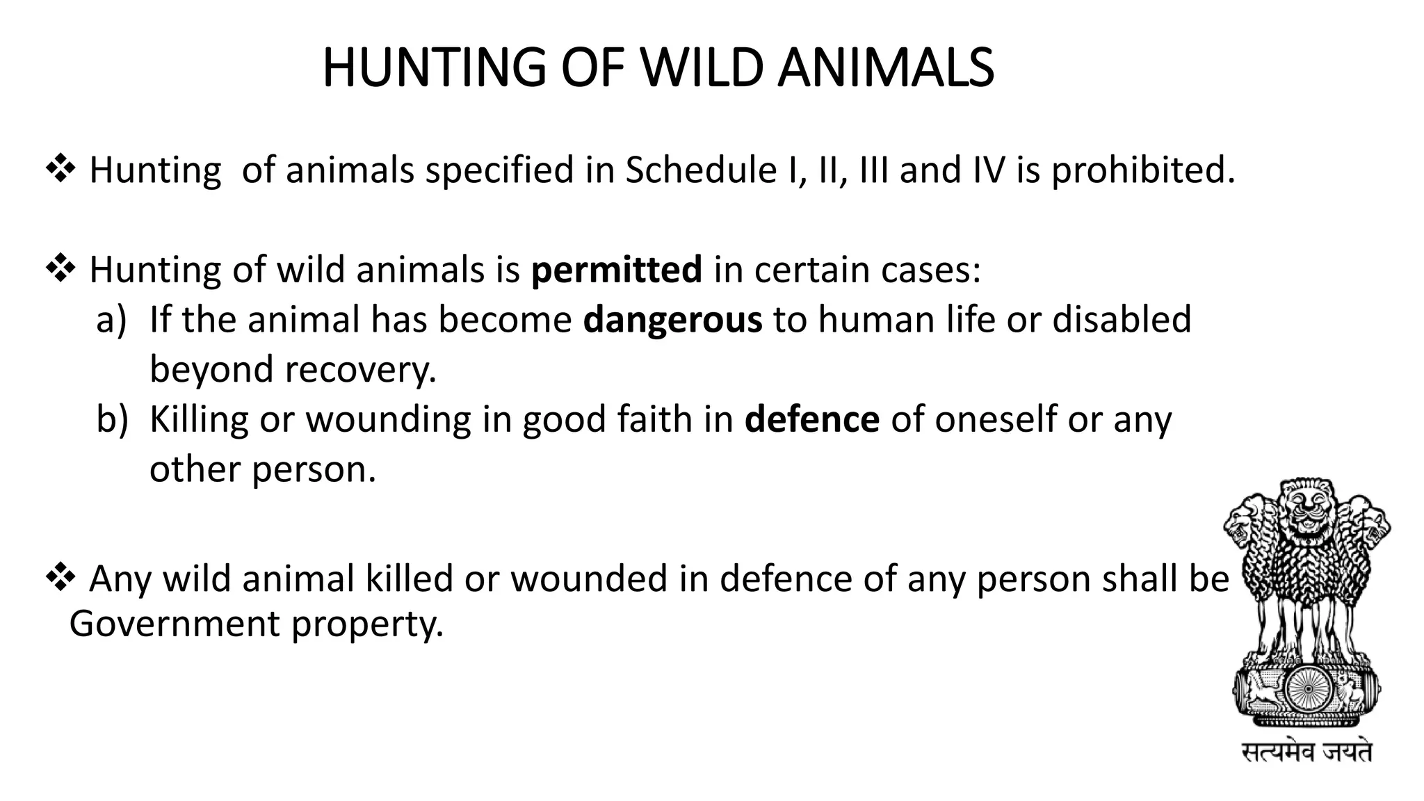WILDLIFE PROTECTION ACT 1972 | PPTX