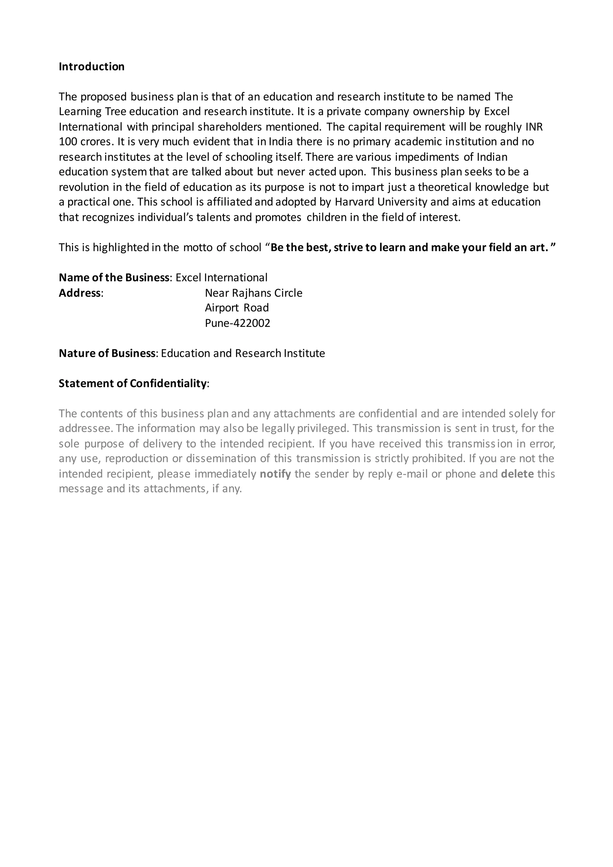 school business model | PDF
