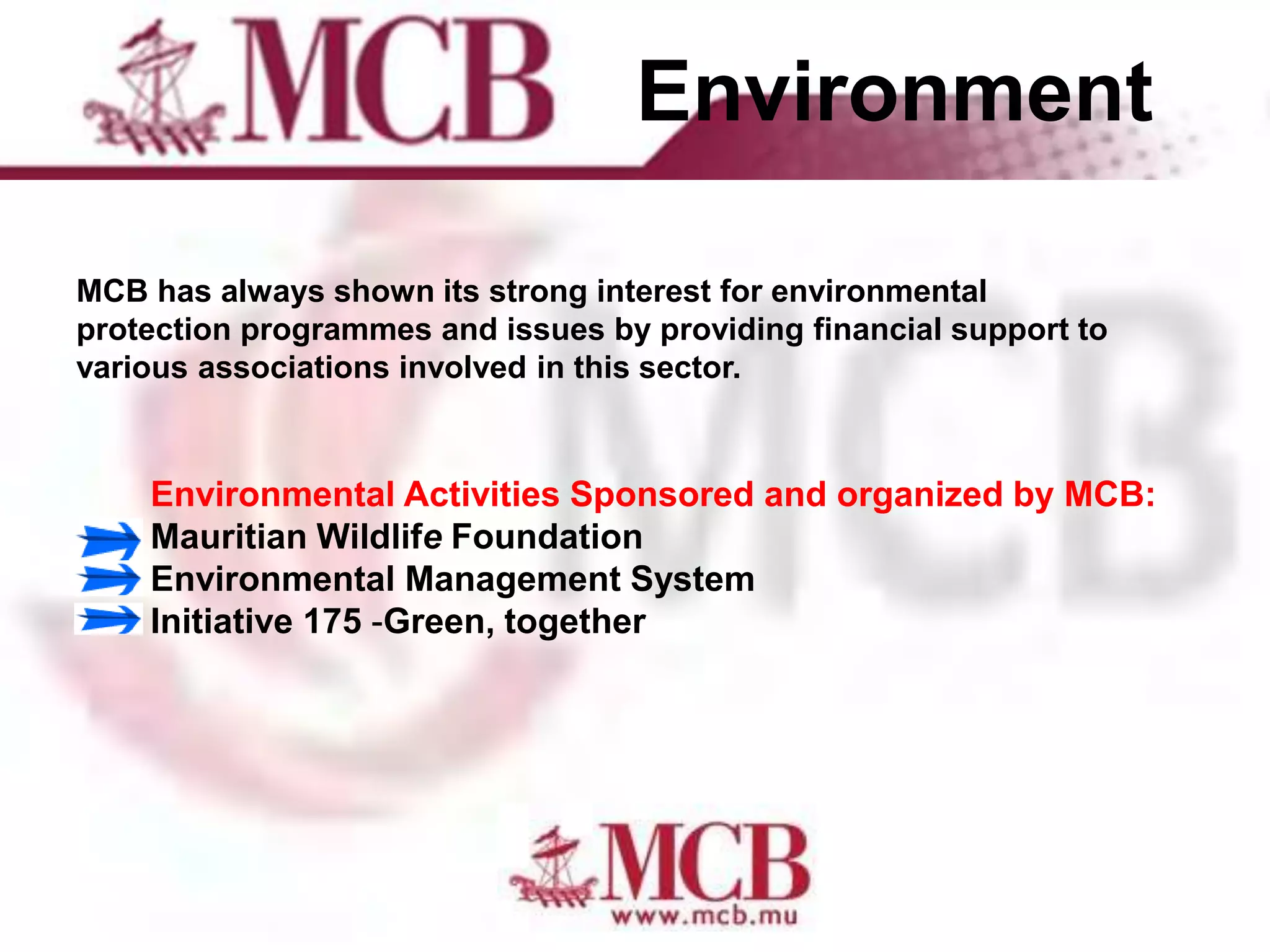 CSR - Maritius Commercial Bank | PPTX