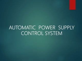 auto matic load shedding control for substation | PPT