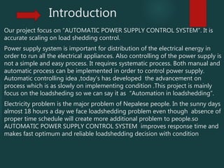 auto matic load shedding control for substation | PPTX