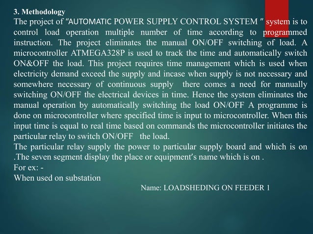 auto matic load shedding control for substation | PPT