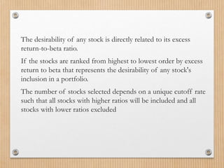 Sharpe Single Index Model | PPTX