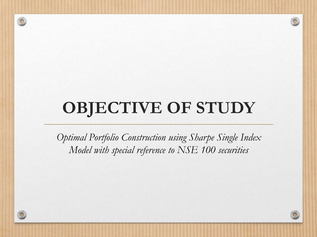 Sharpe Single Index Model | PPTX