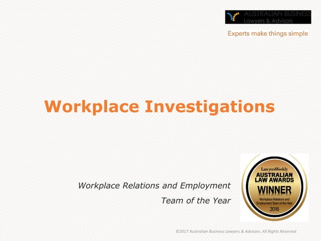 Workplace Investigations | PPT