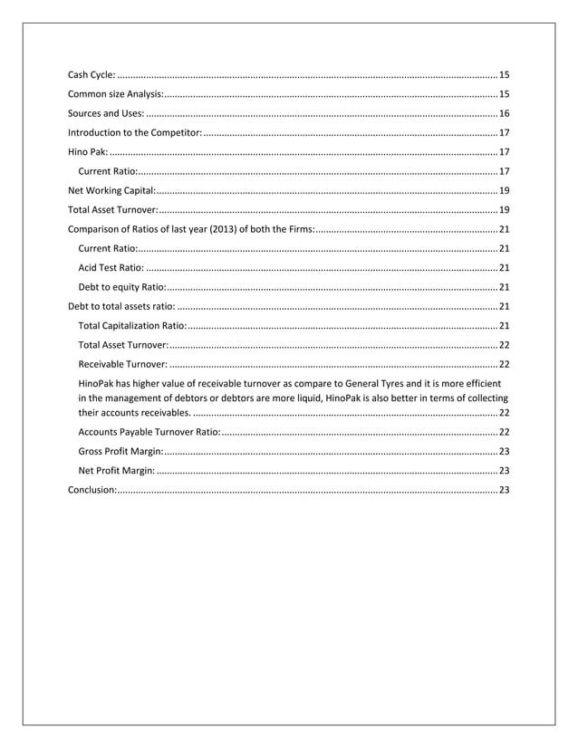 General Tyres FInancial Analysis Report | PDF