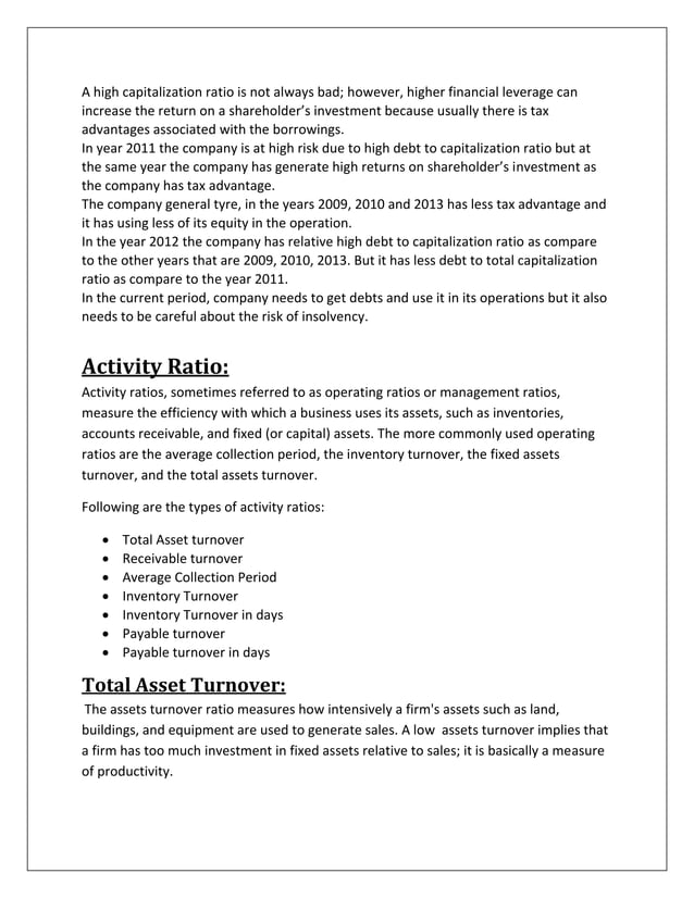 General Tyres FInancial Analysis Report | PDF