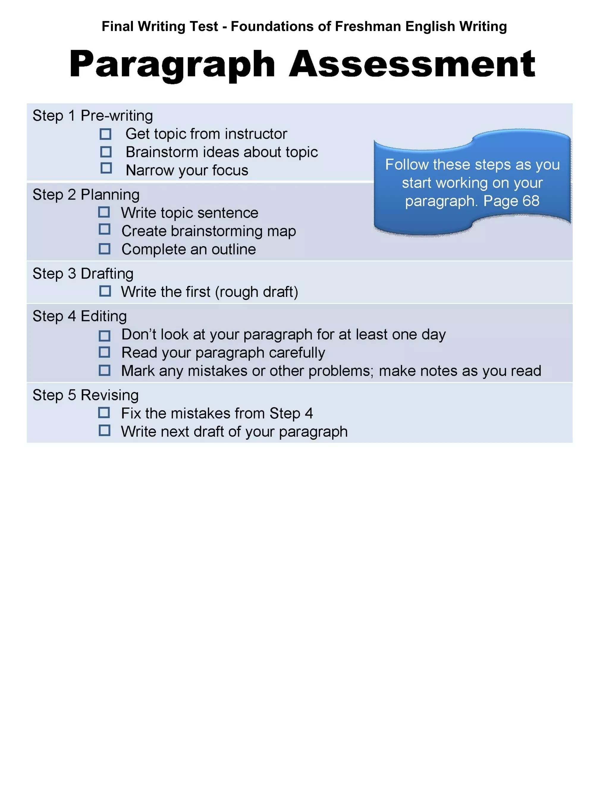 Final writing test preparation foundations of freshman english writing ...