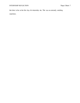 Social Justice Internship Final Written Reflection | PDF