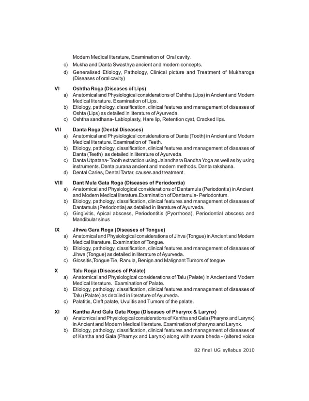 Final year syllabus for bams students | PDF