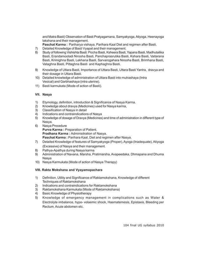 Final year syllabus for bams students | PDF