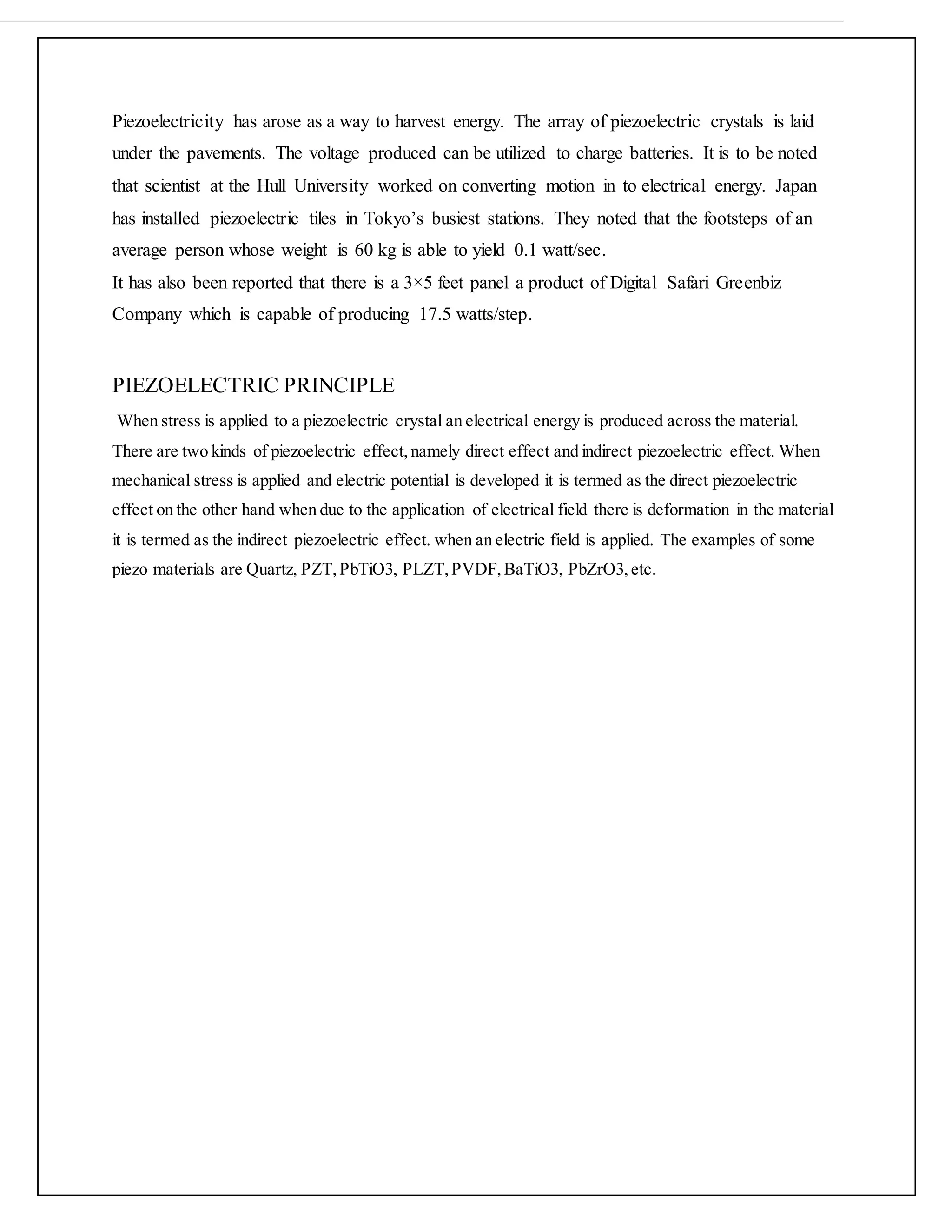Footstep power generation system Final year be project | PDF