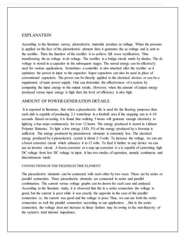 Footstep power generation system Final year be project | PDF